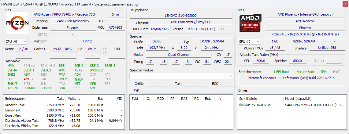 Test Lenovo ThinkPad T14 G4 AMD Laptop: Ryzen-Power im kompakten ...