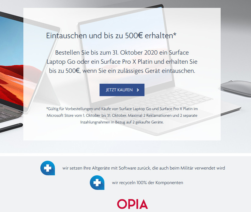 Microsoft Surface Pro X und Laptop Go: Bis zu 950 Euro Eintauschprämie ...