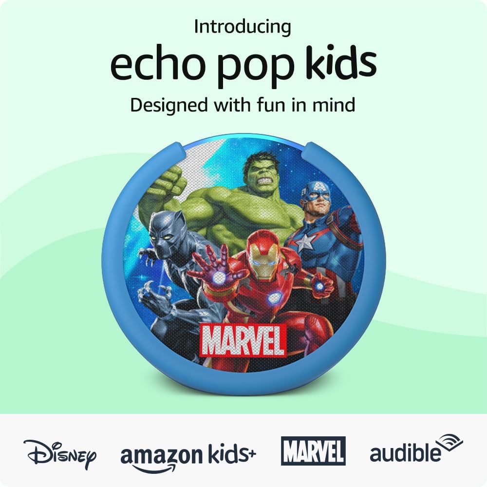Amazon Echo Pop Kids Smart Speaker startet mit zwei Charakterthemen: Marvel's Avengers und ...