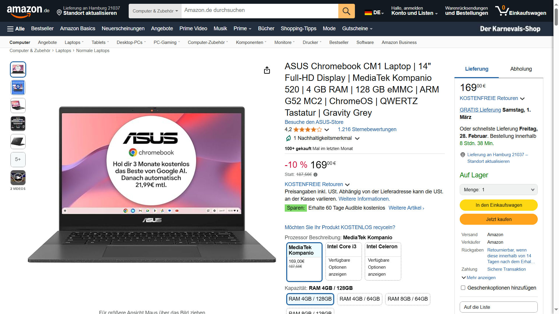 Asus Chromebook mit ARM-SoC und langen Laufzeiten im Angebot für 169 ...