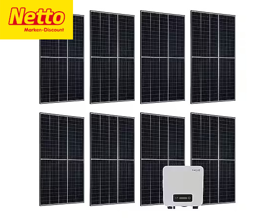 Netto: Solaranlage 3 kWp mit 8 Solarmodulen und WLAN dank 50% Rabatt ...