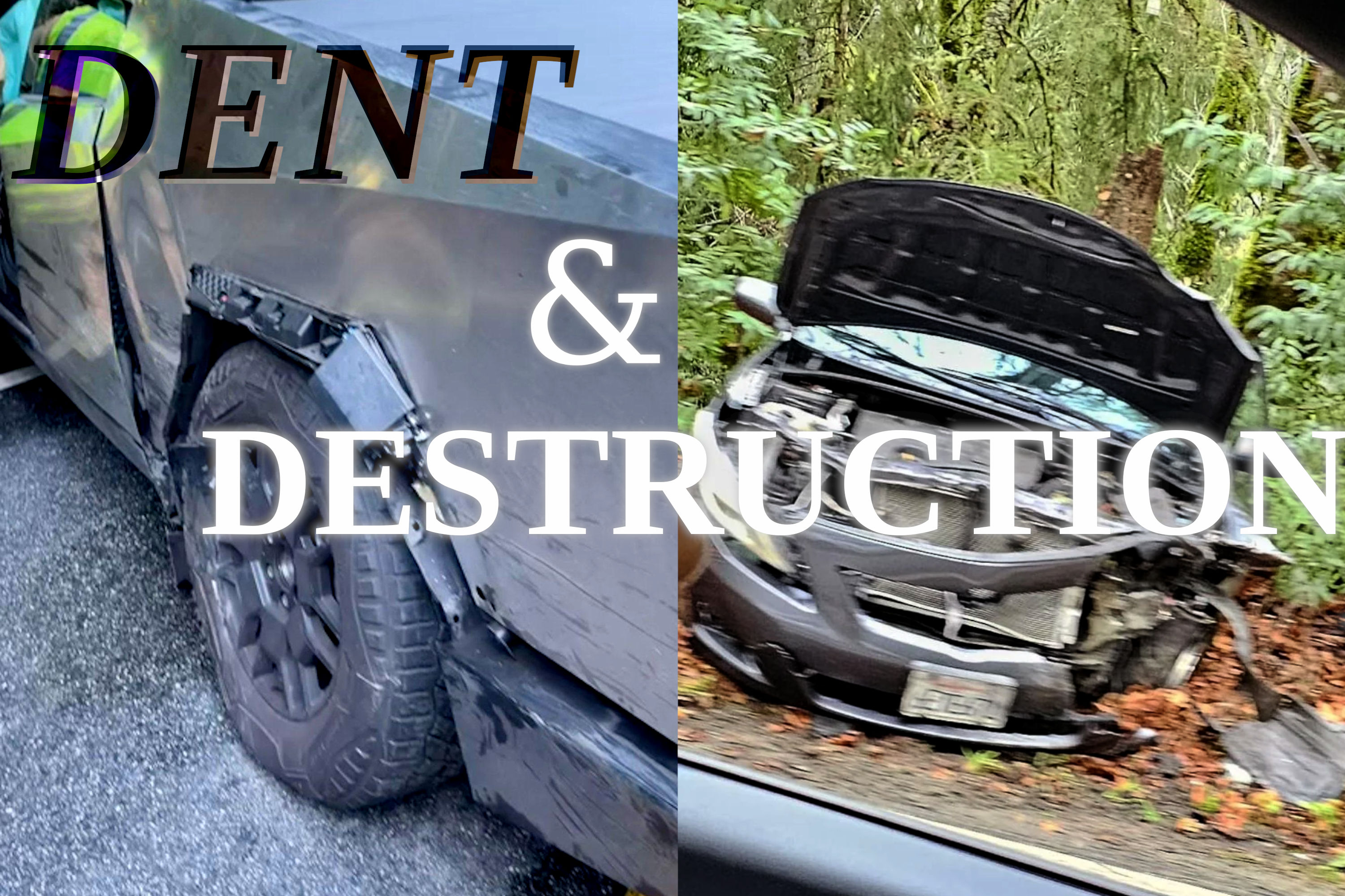 Erster Tesla-Cybertruck-Crash zerstört Front eines Toyota Corolla ...