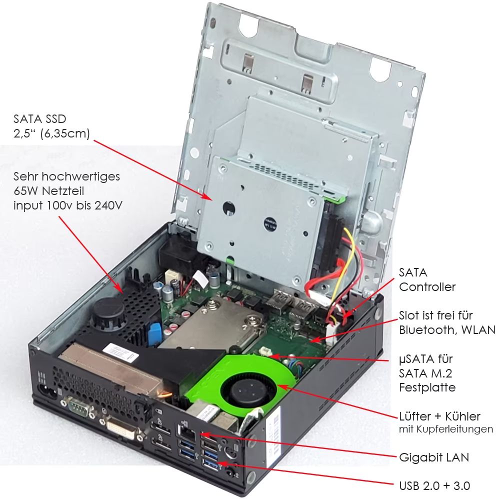 Nur noch heute: Fujitsu Esprimo Q958 Mini-PC mit Sechskern-CPU, 16 GB ...