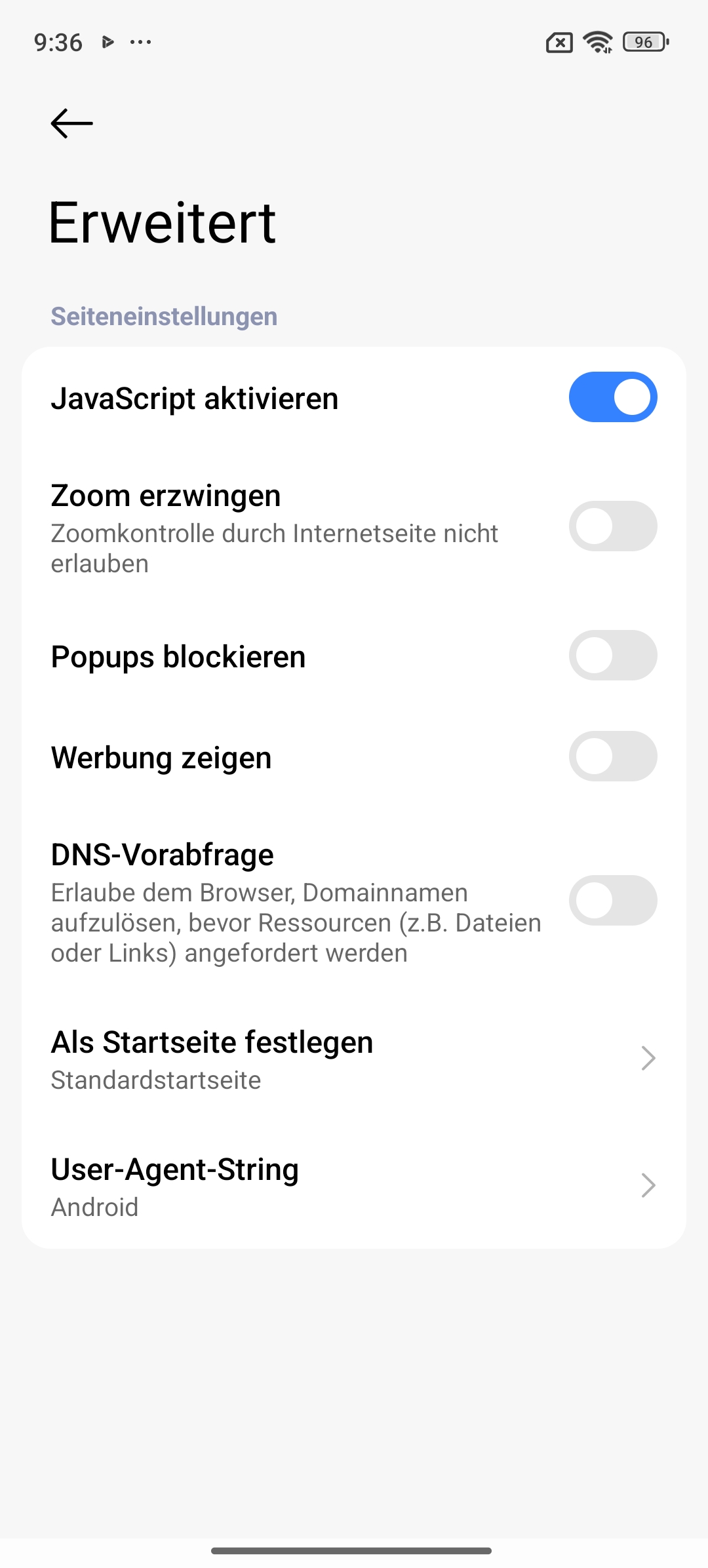 Elegantes Mi Browser Deaktivieren Bild