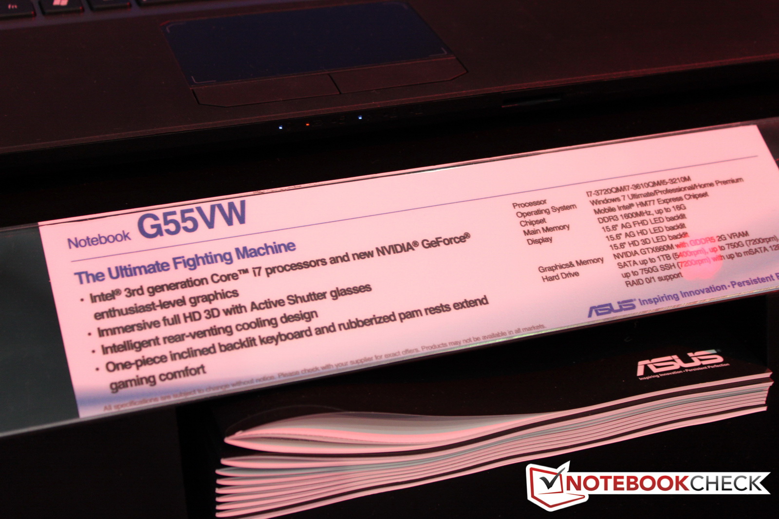 Asus Gaming-Notebooks G55VW und G75VW mit Thunderbolt und 5G WiFi ...