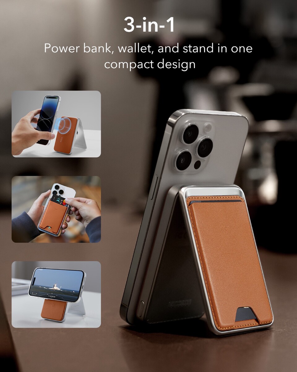 ESR HaloLock Wallet kombiniert Power Bank mit MagSafe, Geldbörse und ...