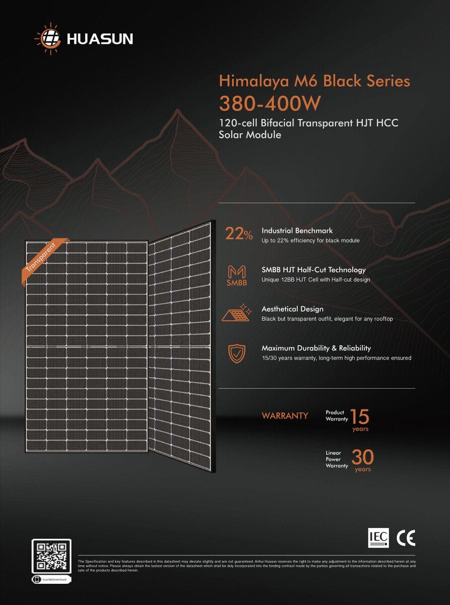 Deal: Vier Solarmodule à 395 Wp mit bifacial Solarzellen von Huasun ...