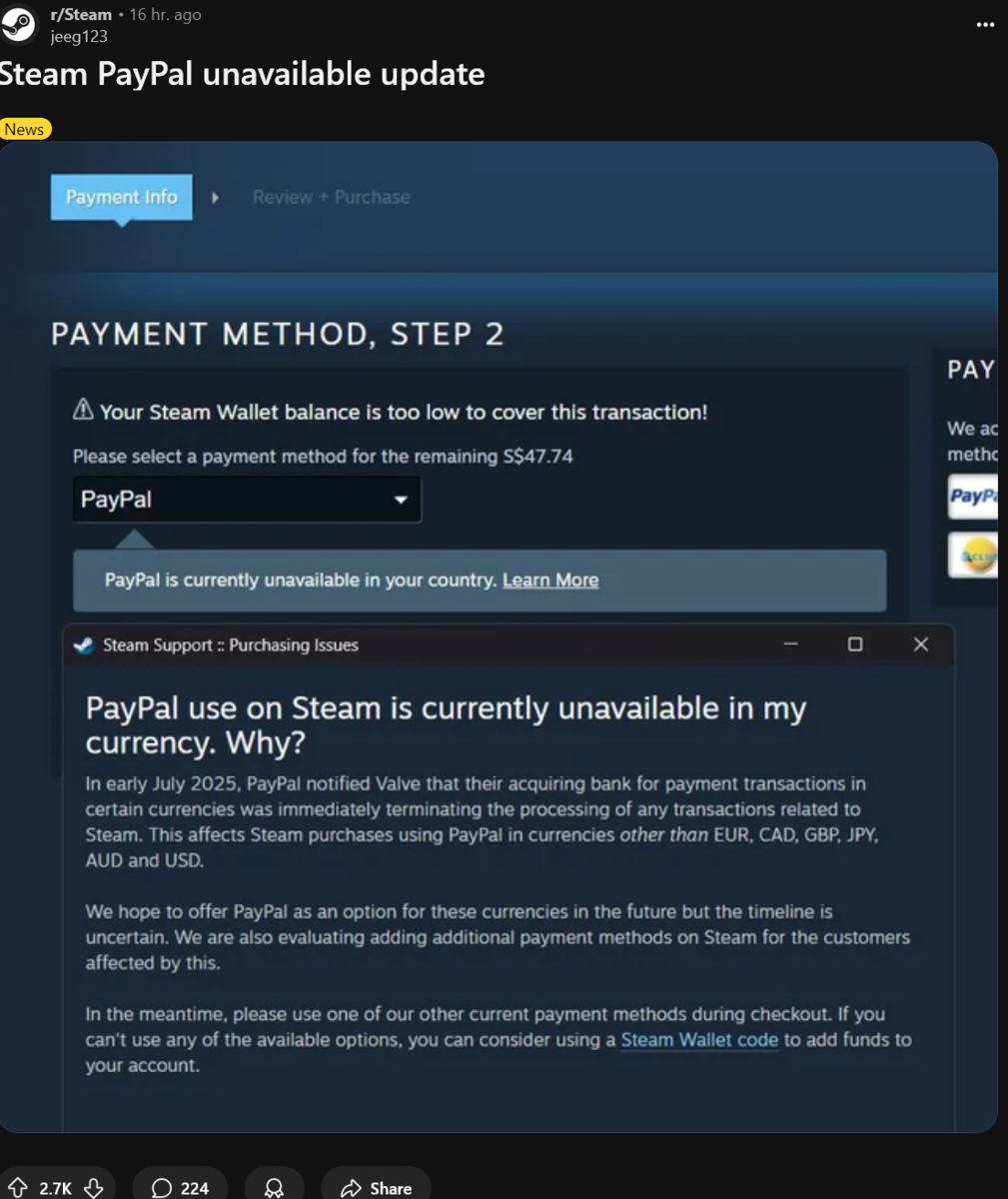 Drama mit Zahlungsanbietern auf Steam: PayPal in vielen Ländern für Spielekäufe gesperrt ...