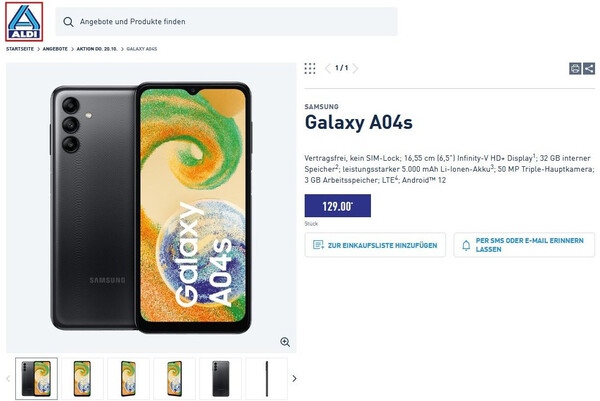 Aldi: Samsung Galaxy A04s mit 50 MP Triple-Kamera ab 20.10. für 129 Euro - Notebookcheck.com News
