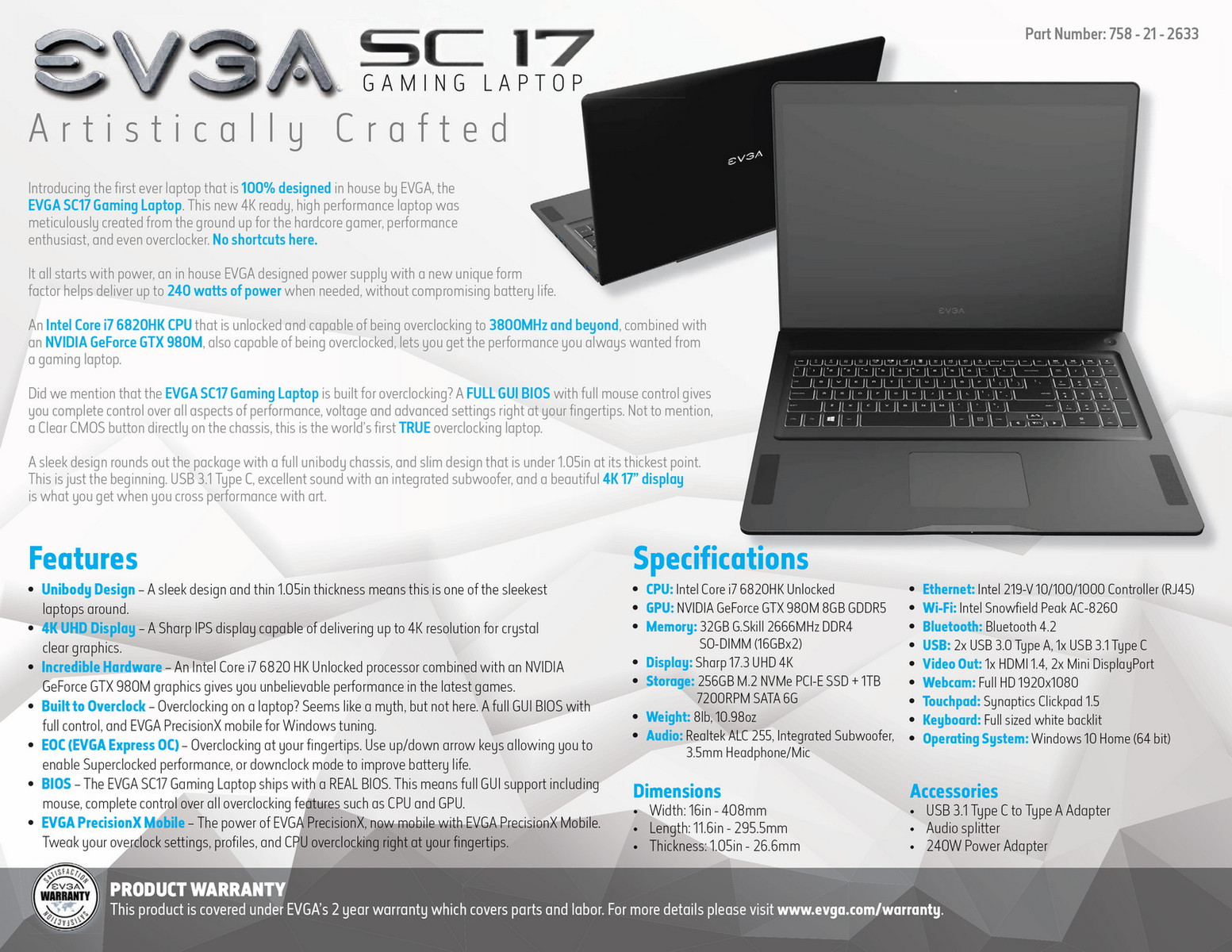 Evga SC17: Gaming-Laptop mit 17,3 Zoll 4K/UHD-Display und GeForce GTX ...